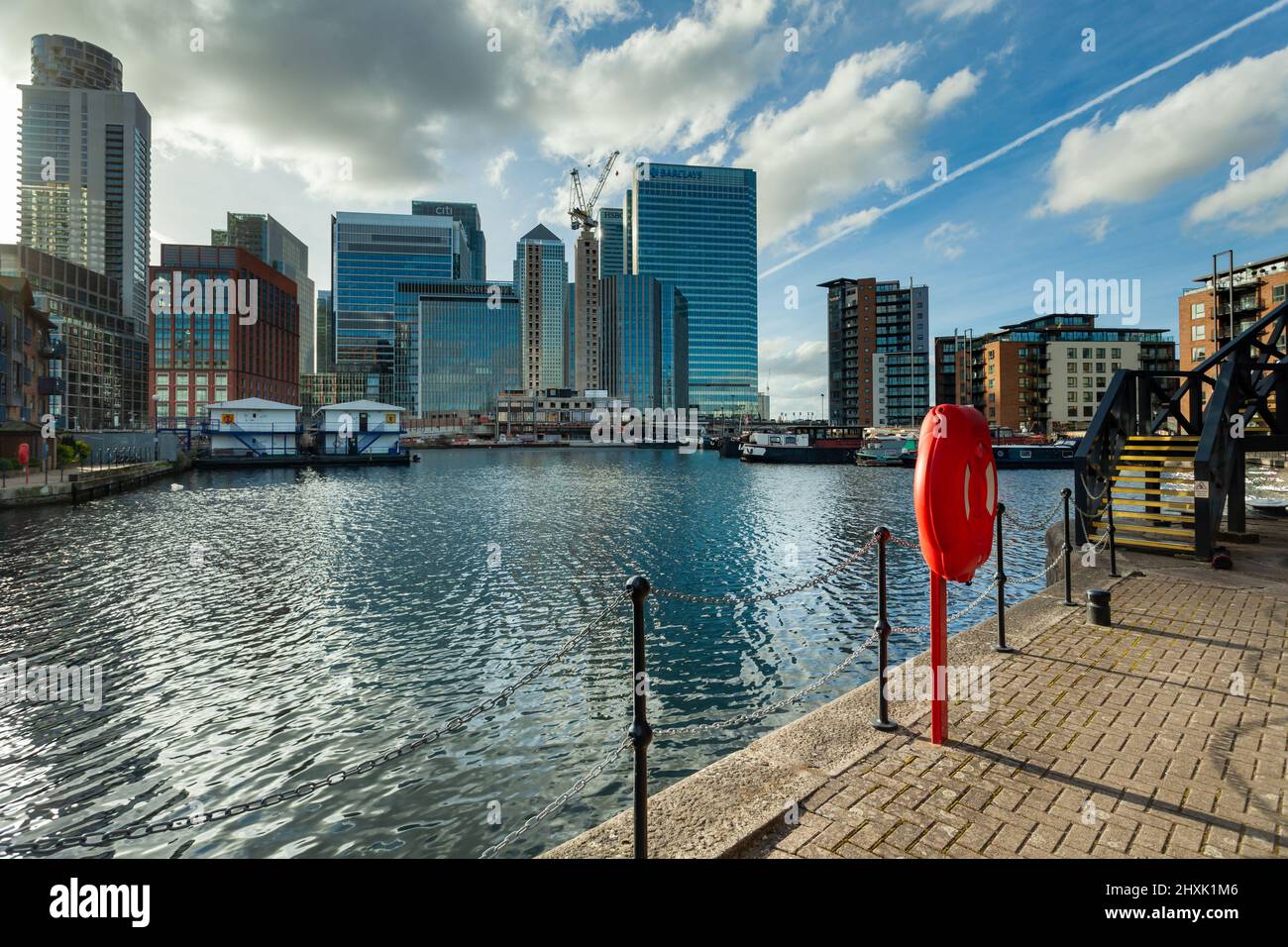 Blackwall Basin at Canary Wharf, London Stock Photo - Alamy