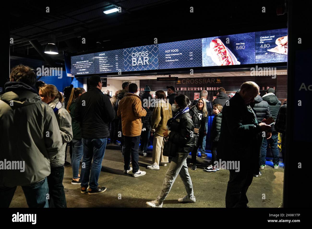 Food stalls in the stadium open before the Premier League match at ...
