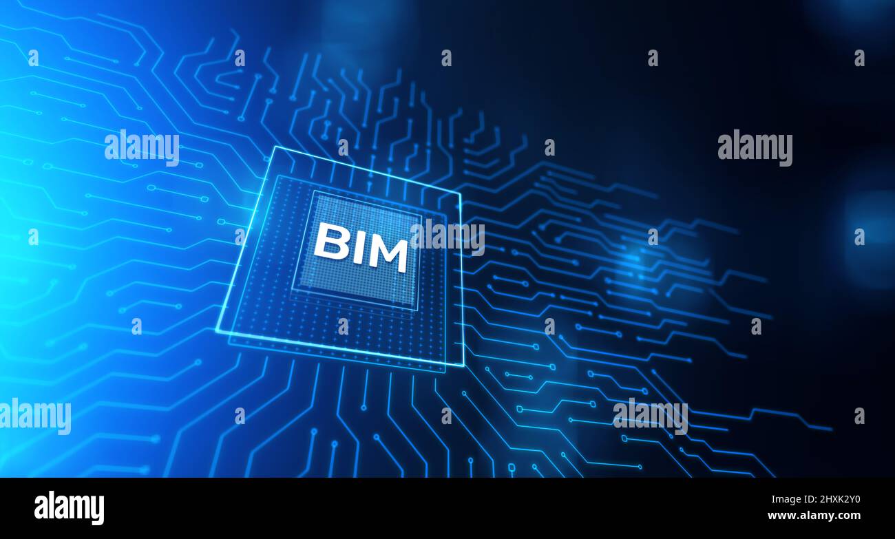 BIM Building Information Modeling Technology concept on virtual screen ...