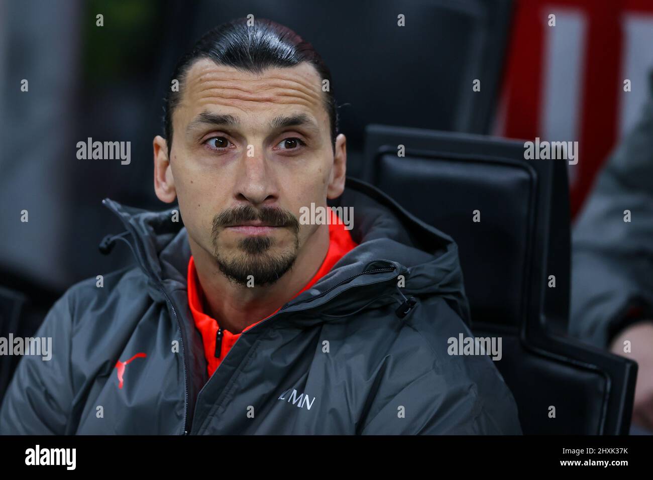 Zlatan Ibrahimovic of AC Milan looks on during the Serie A 2021/22 ...