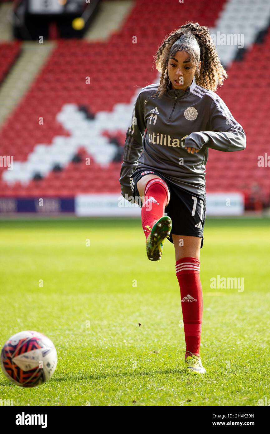 Jess Clark (#11Sheffield United) in warm up during the FA Women's ...