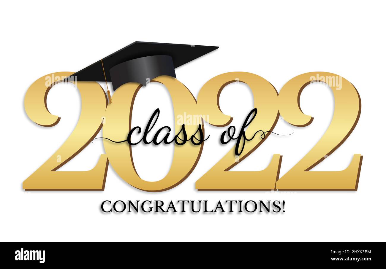 Graduation class of 2022 greeting background. Vector Illustration Stock ...