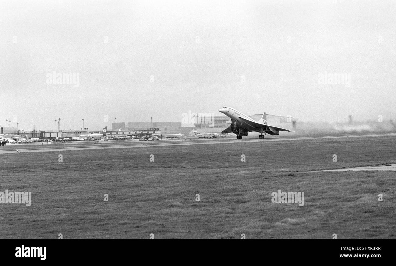 Inaugural commercial flights of the supersonic airliner Concorde on ...