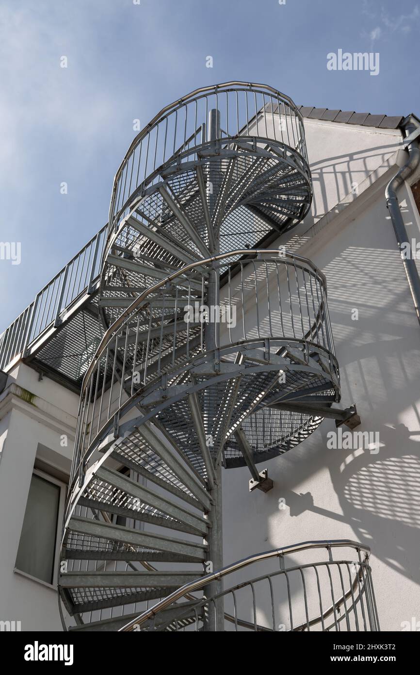 steel fire escape at residential building Stock Photo - Alamy