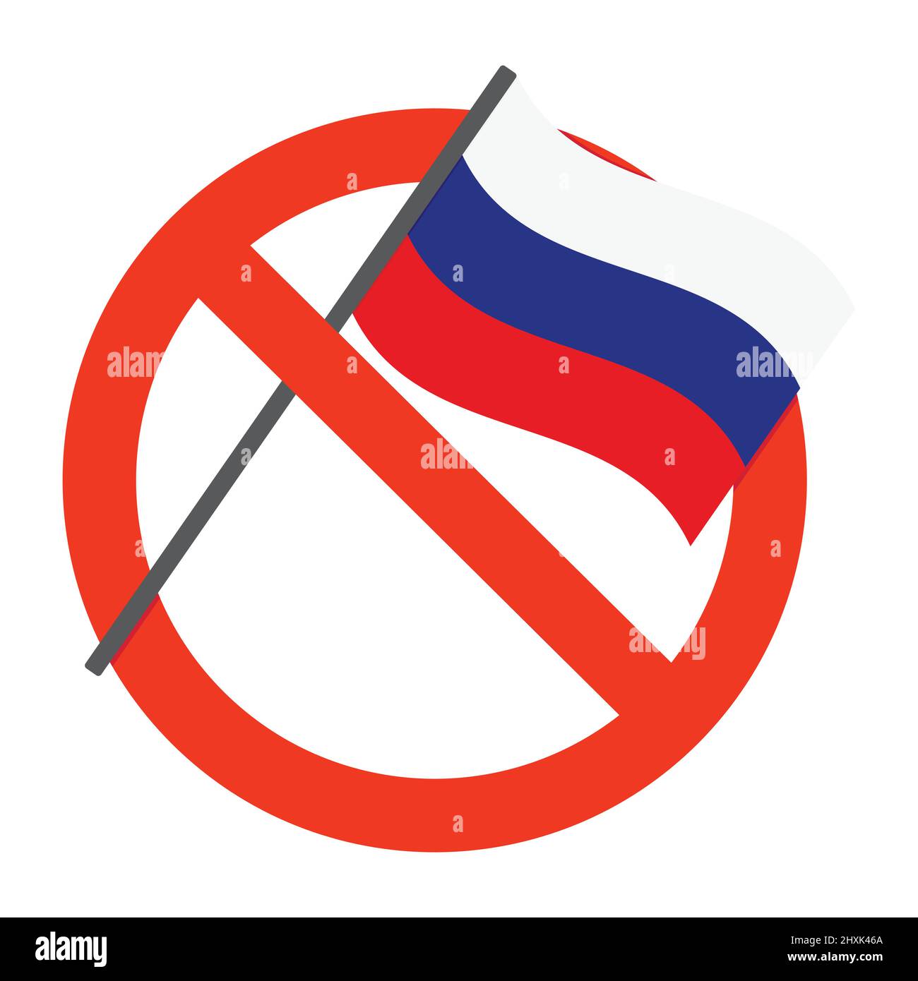 Ban and prohibition russian icon, isolation and forbidden. Vector avoid ...