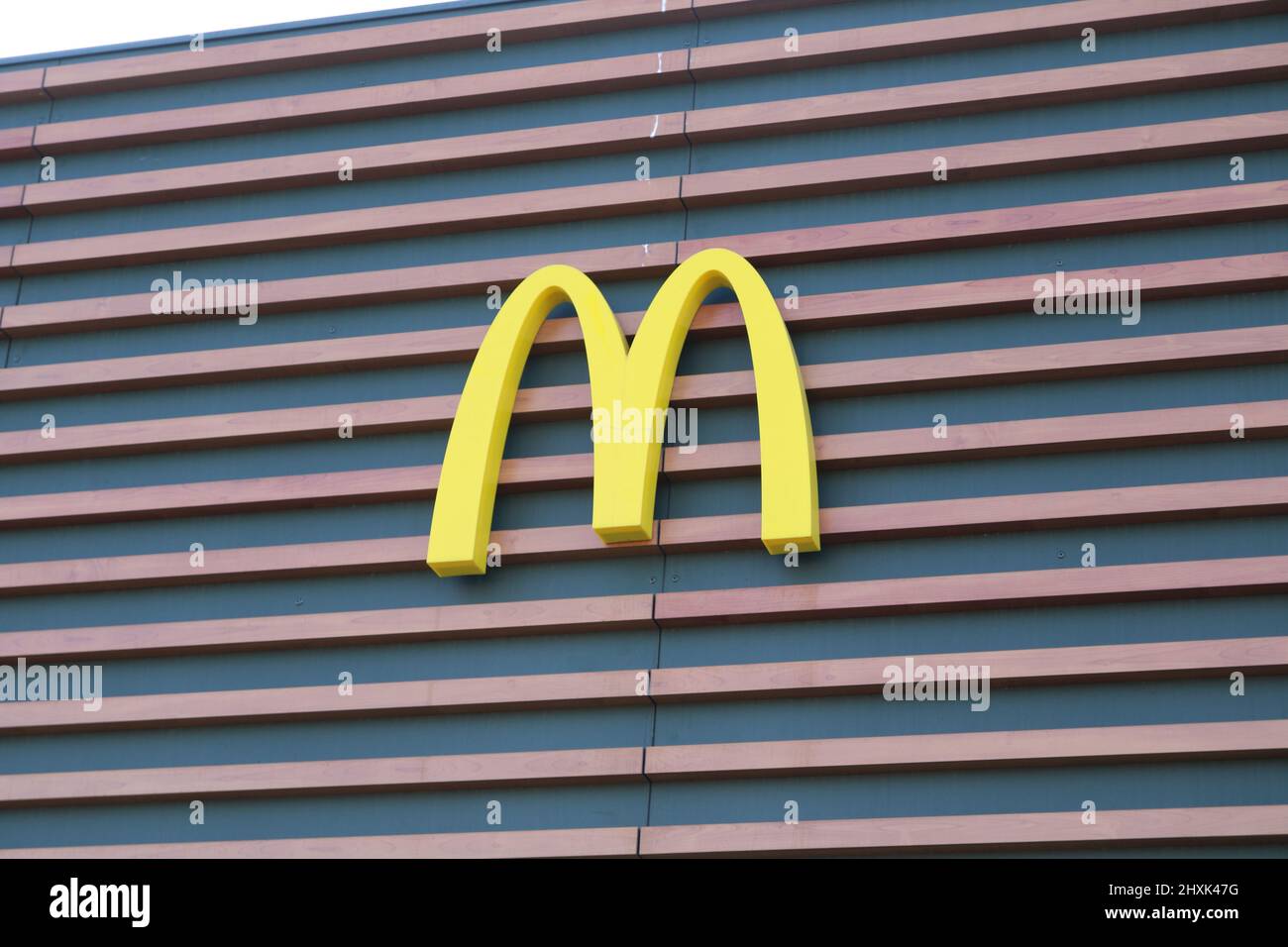 The logo of the McDonald's fast food chain seen at one of their ...