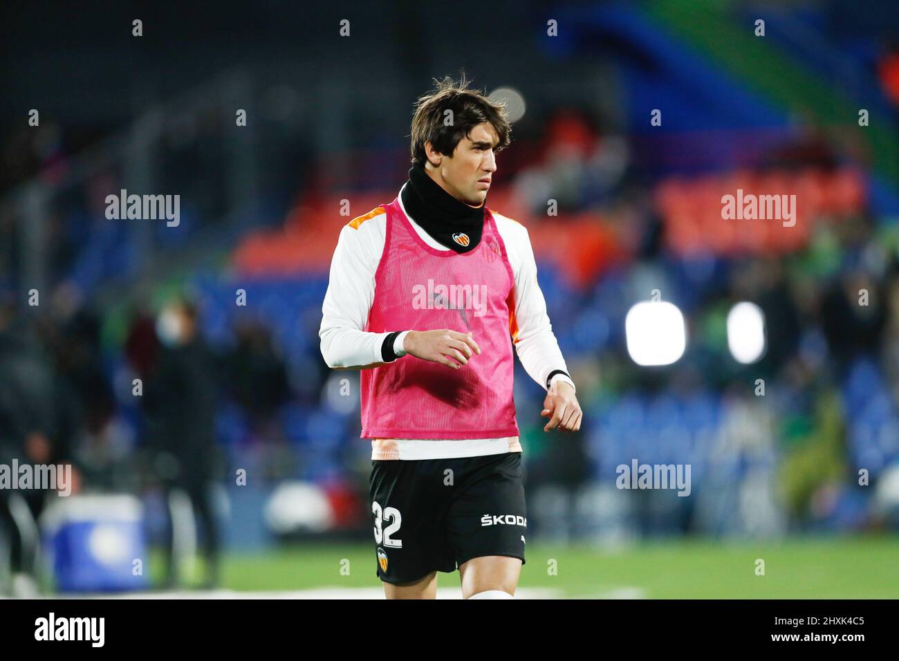 Jesus Vazquez of Valencia warms up during the Spanish championship La ...