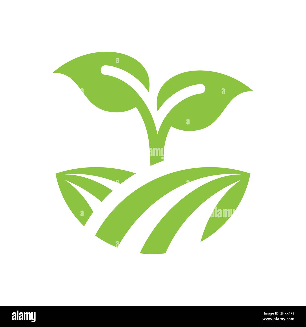 Field and crop, seedling sprout vector icon. Agriculture, growing plant ...