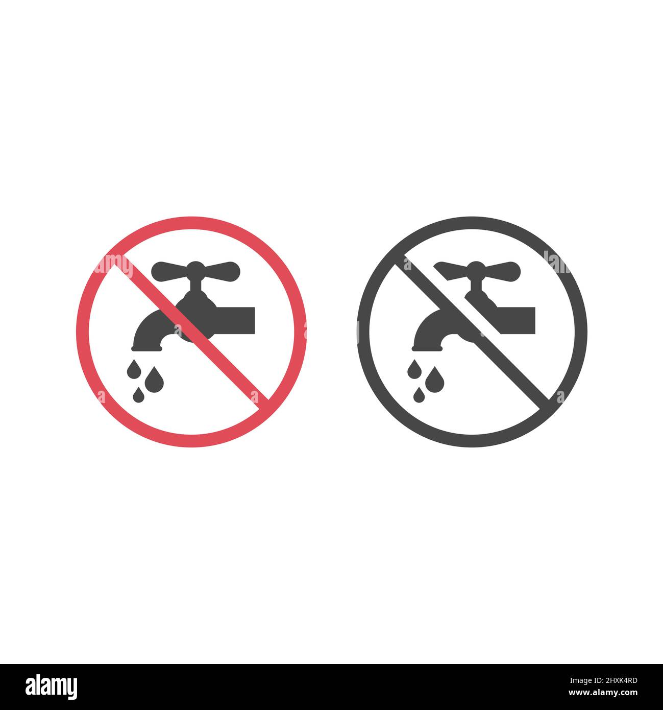 No tab water black vector icon. Do not drink, no drinking water sign ...
