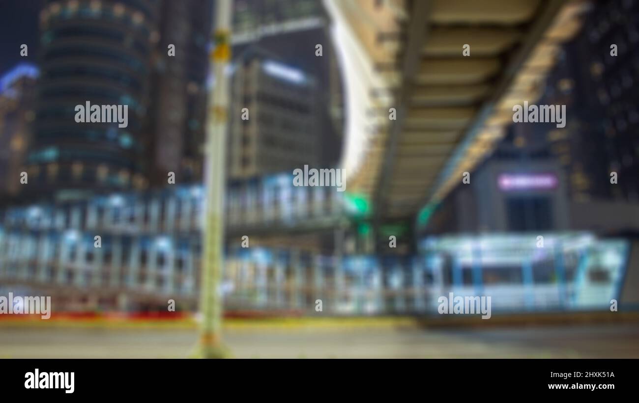 abstract defocused background of a night in a quiet city and there are ...
