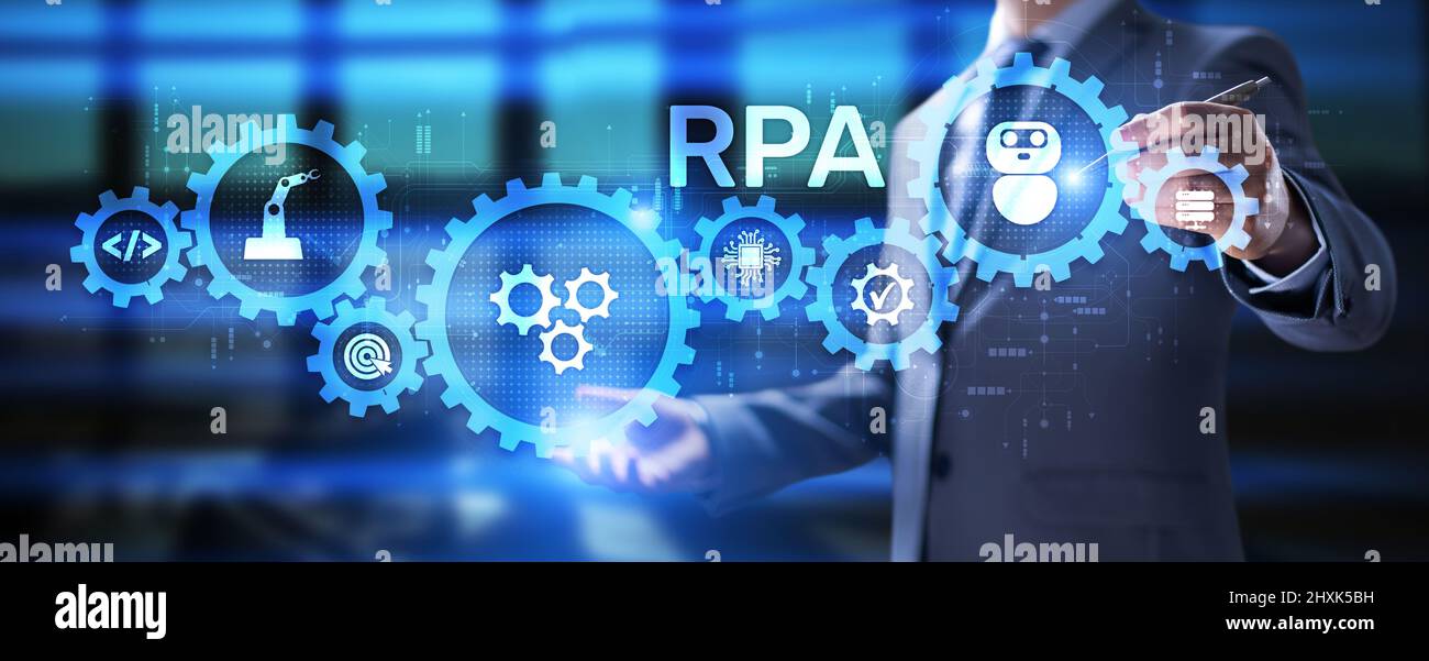 RPA Robotic process automation innovation technology concept on virtual ...