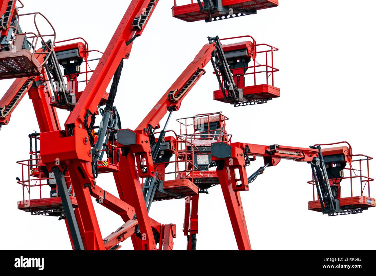 Articulated boom lift. Aerial platform lift. Telescopic boom lift ...