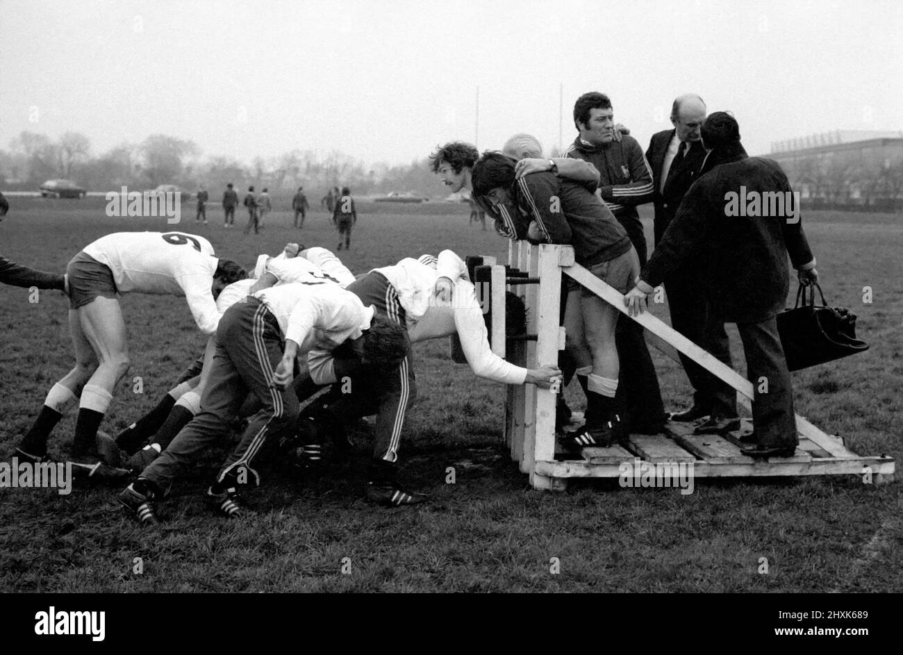 England rugby union team in training. The England rugby union team met ...