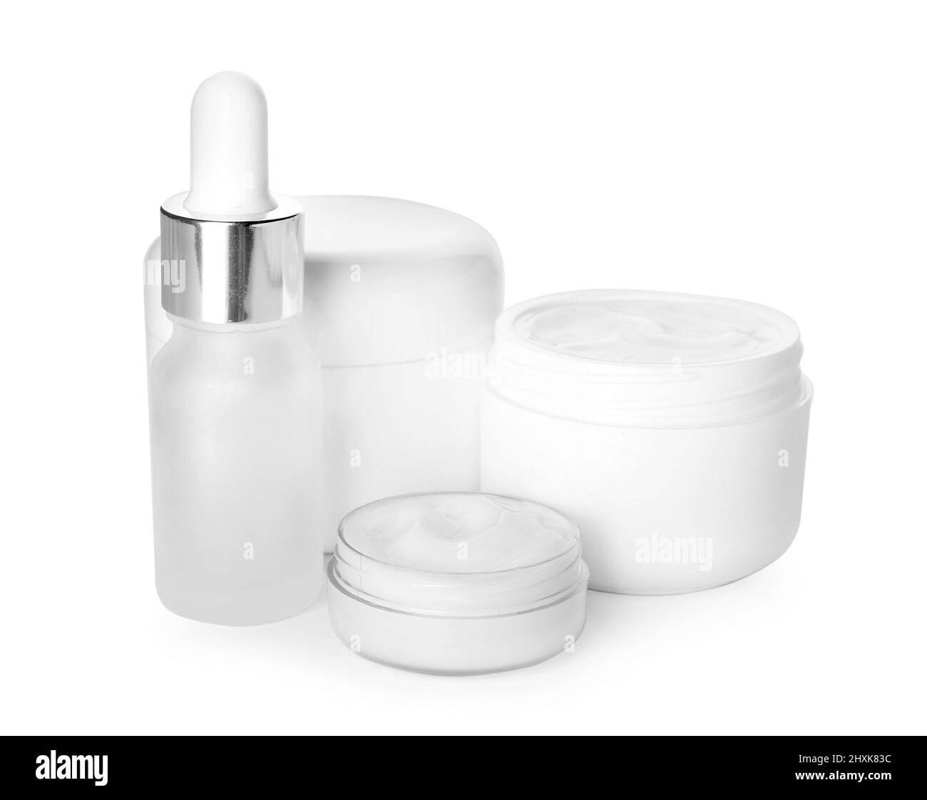 Jars natural cosmetic products Cut Out Stock Images & Pictures - Alamy