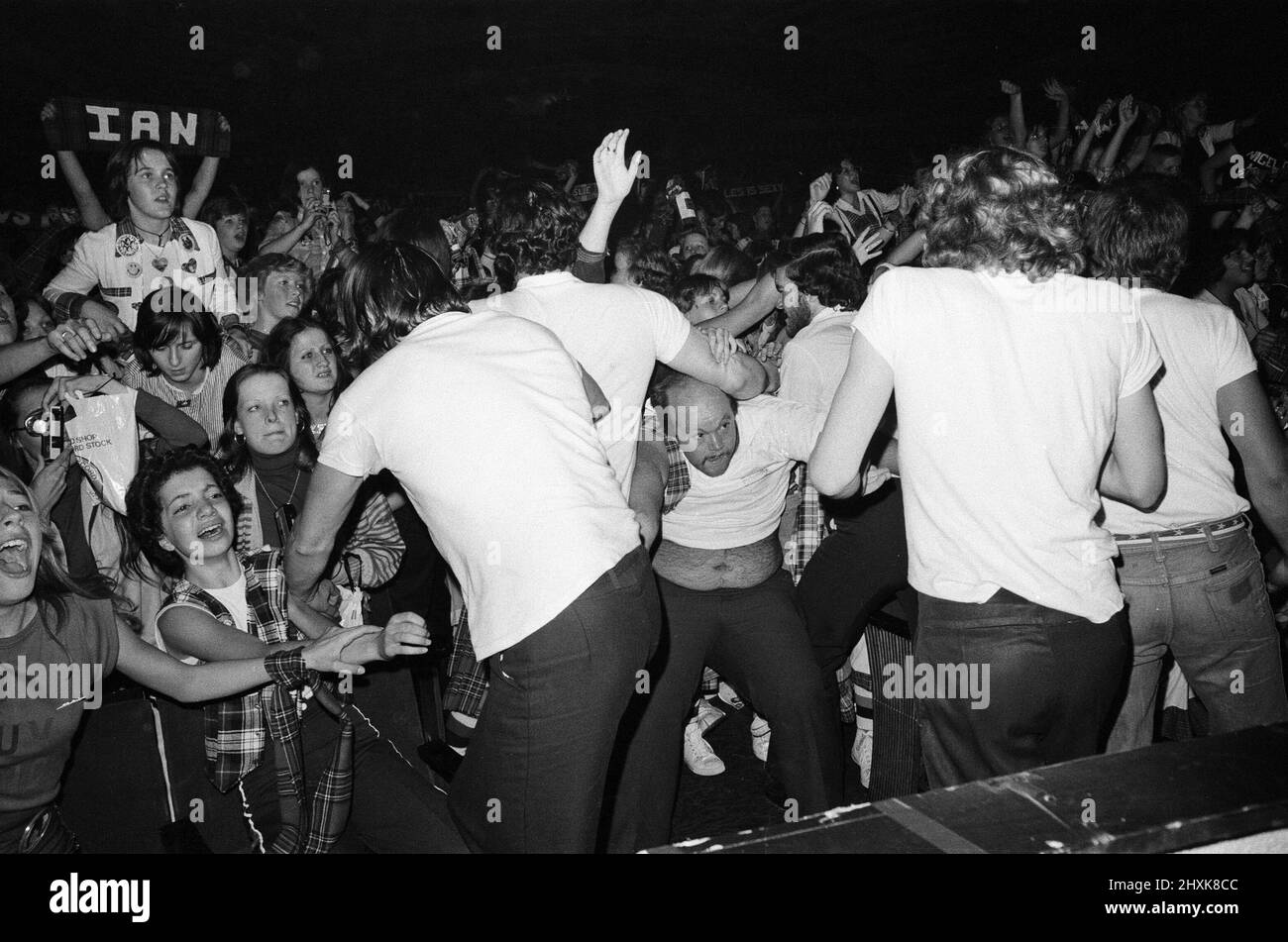 Hysterical fans attend a Bay City Rollers concert in Victoria, London ...