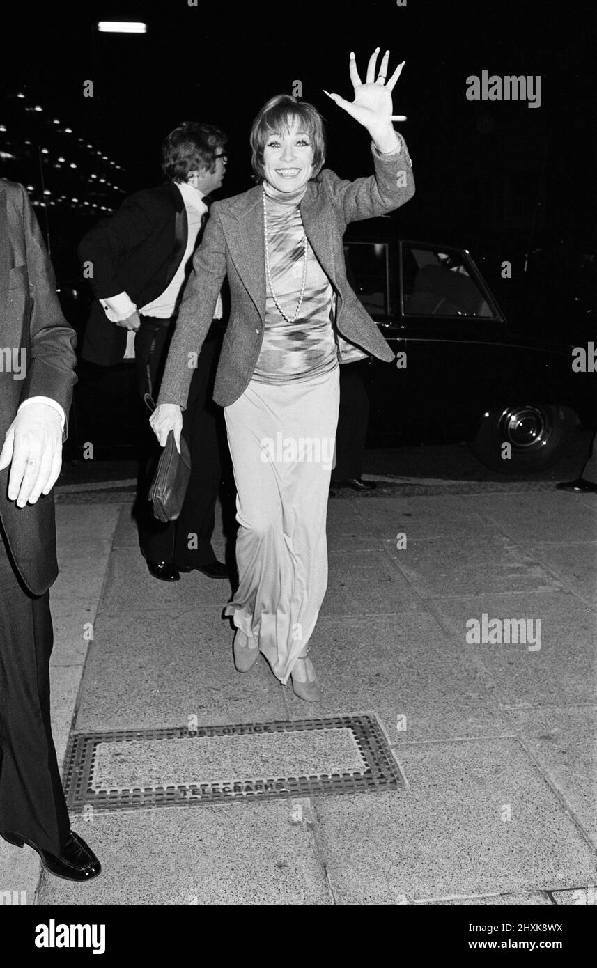 Shirley MacLaine at the White Elephant club in Westminster for a party ...
