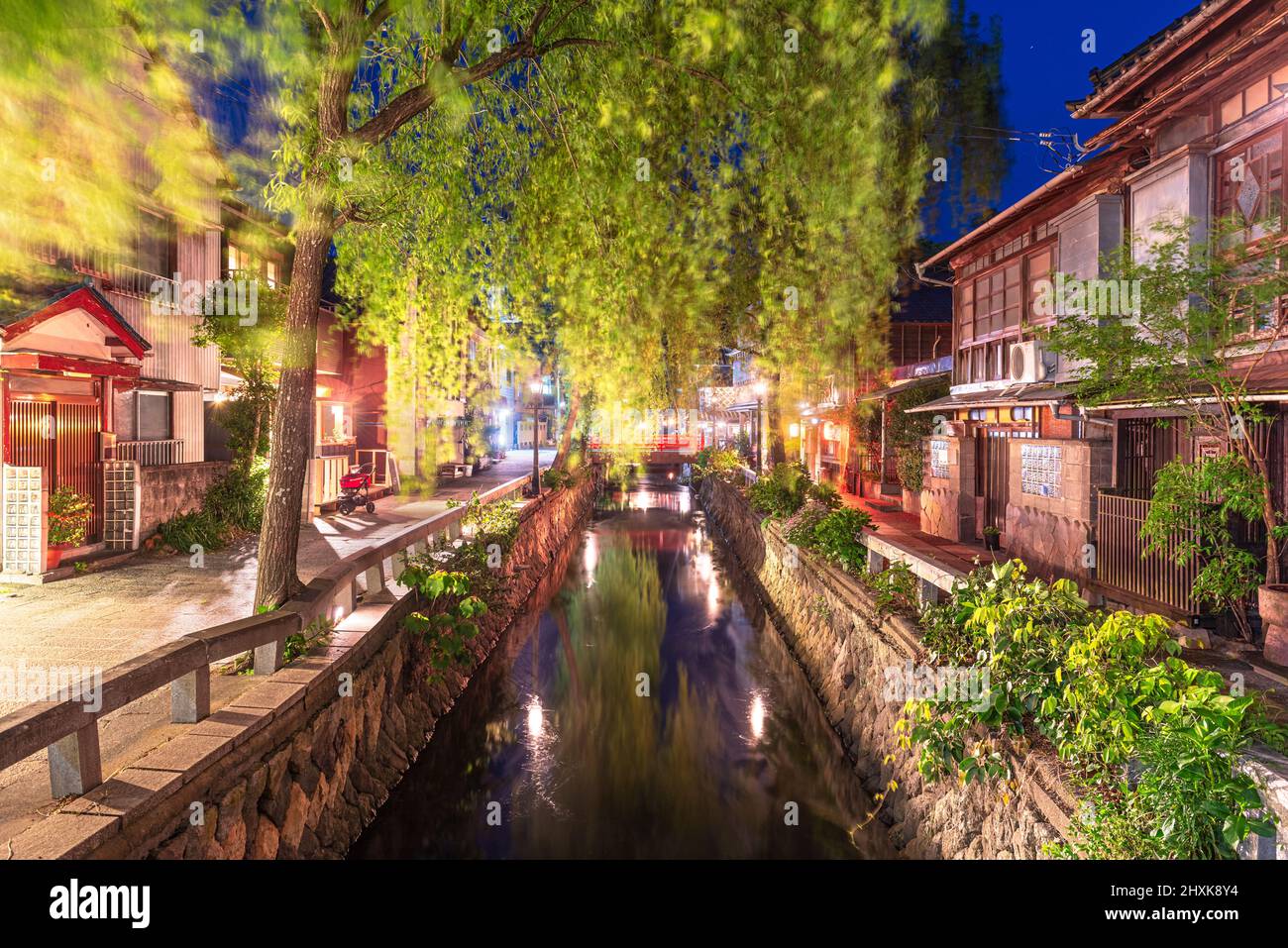 Shimoda, Japan on the canal of Perry road at night Stock Photo - Alamy