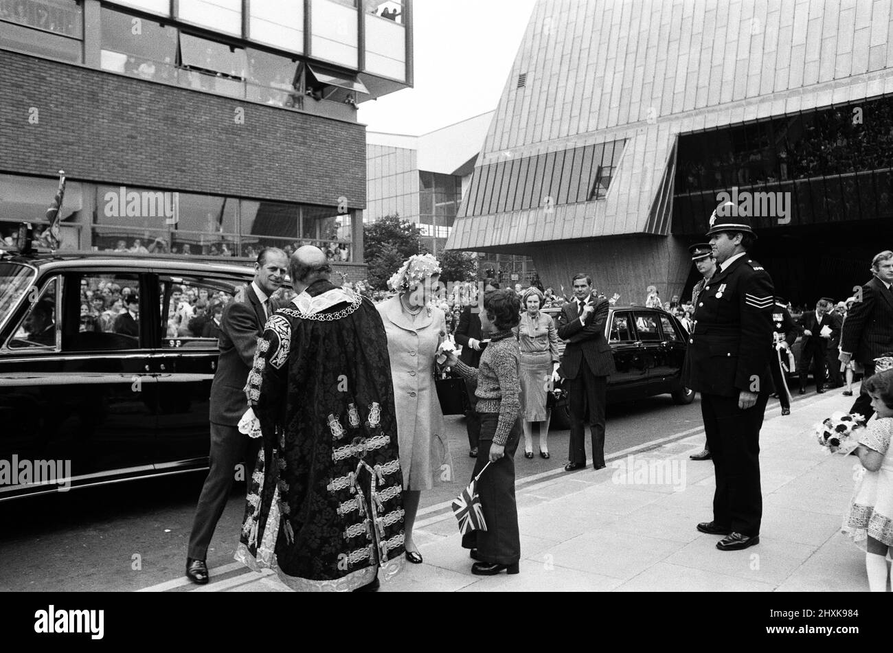 Queen Elizabeth II during her visit to Coventry, West Midlands for her ...