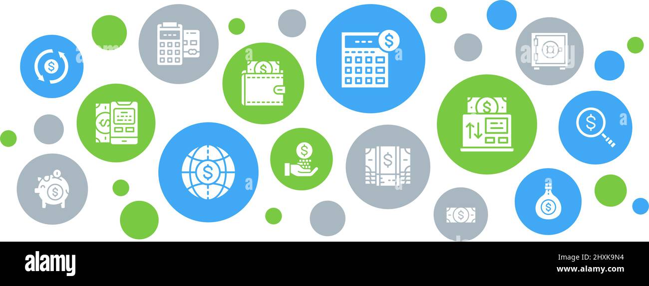 Money and Banking landing page layout. Credit Card, Currency Exchange ...