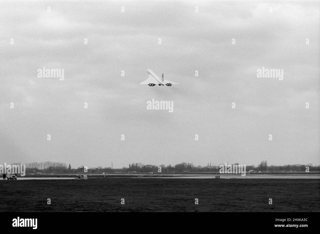 Inaugural commercial flights of the supersonic airliner Concorde on ...