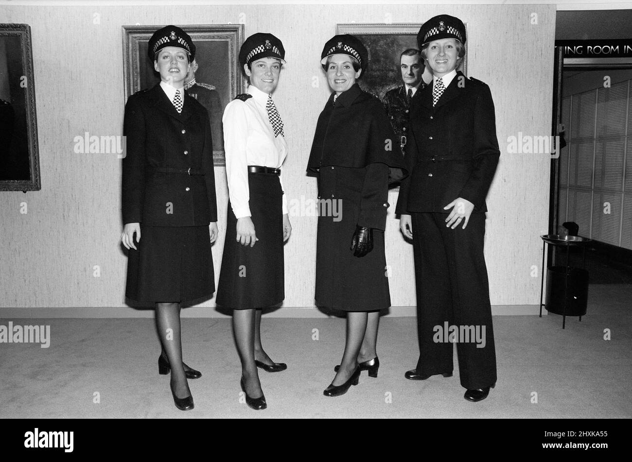 The new Police image. W.P.C Leslie Cosburn, left, (21) from Bow shows ...