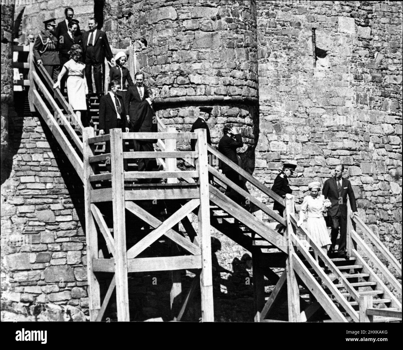 Queen Elizabeth II and The Duke of Edinburgh lead the party down the ...