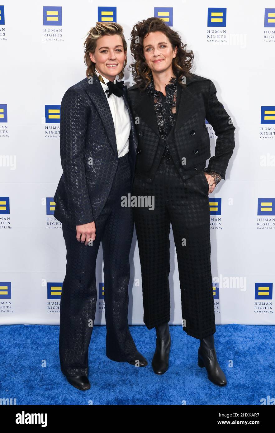 Brandi Carlile (L) and Catherine Shepherd (R) arrives at the Human ...