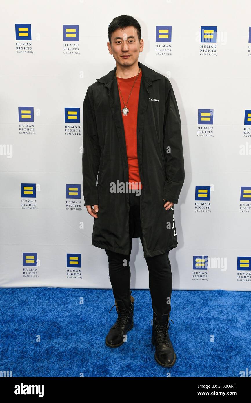 Jake Choi arrives at the†at the Human Rights Campaign Hosts 2022 Los Angeles Dinner held at JW ...