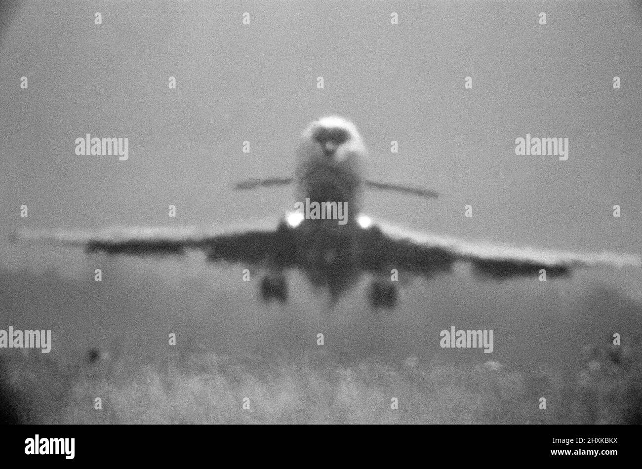 Three of Four - A Trident jet at Heathrow Airport takes off in the high ...