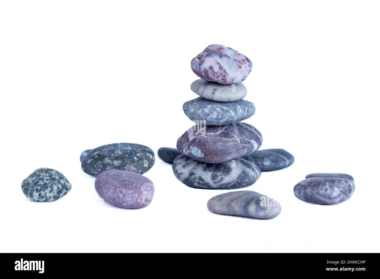 Stack of pebble stones. Pebble stones isolated on white background ...