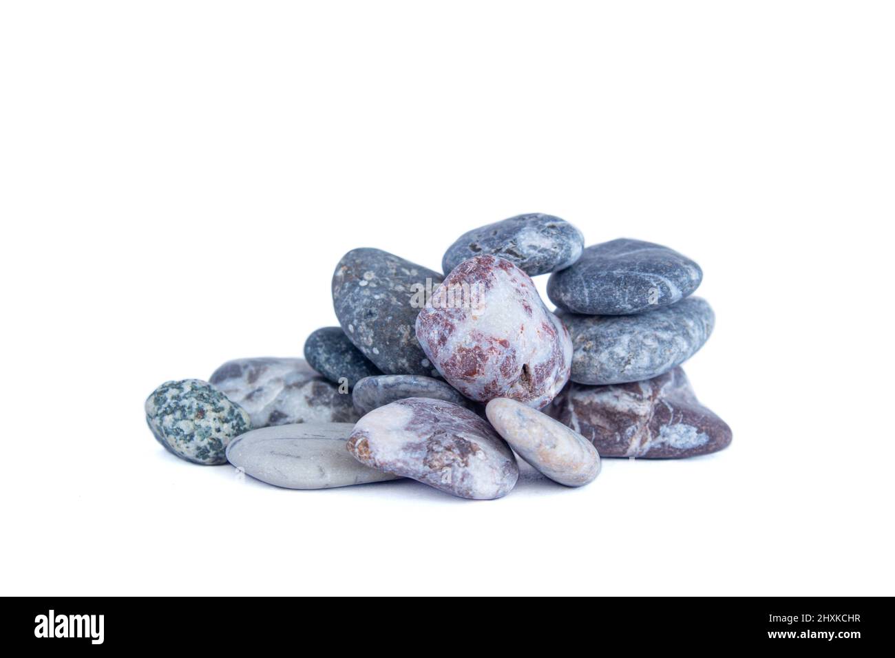 Stack of pebble stones. Pebble stones isolated on white background ...