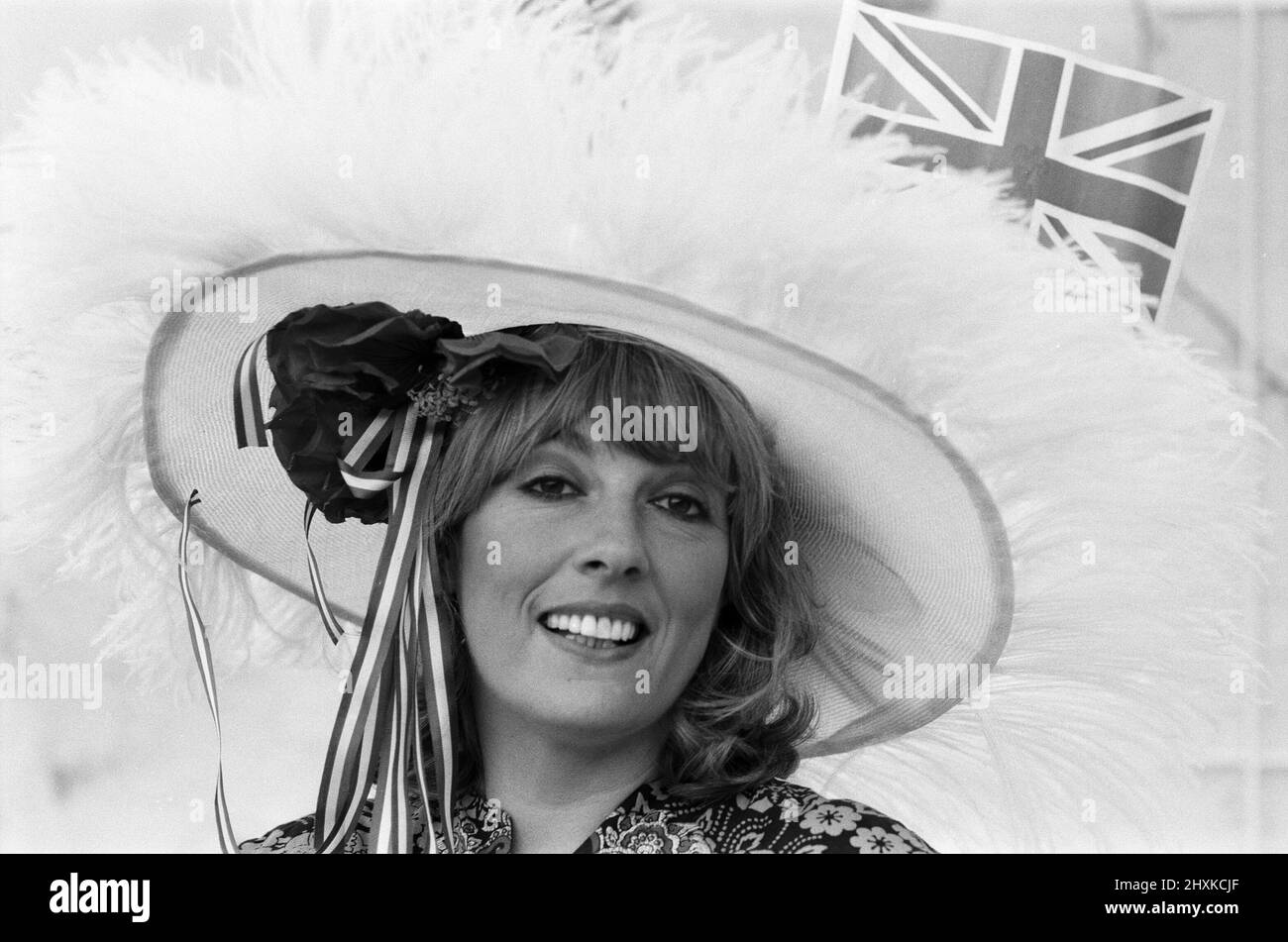 Esther Rantzen wearing a special hat designed by Mrs Shilling, which ...