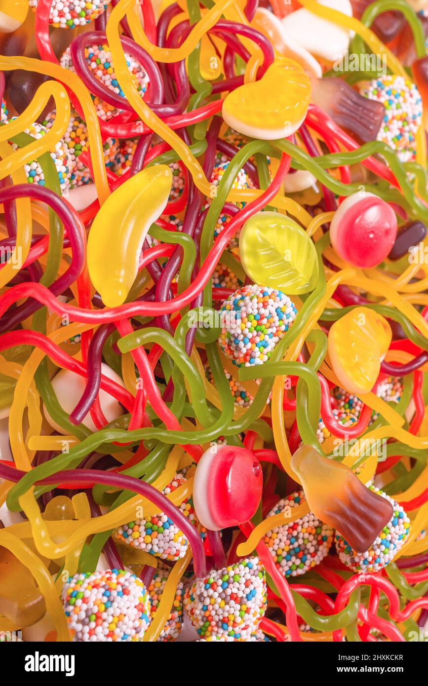 Tasty jelly sweets. Top view Stock Photo - Alamy