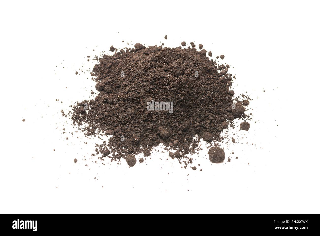 Black land for plant isolated on white background. Ground pattern Stock ...