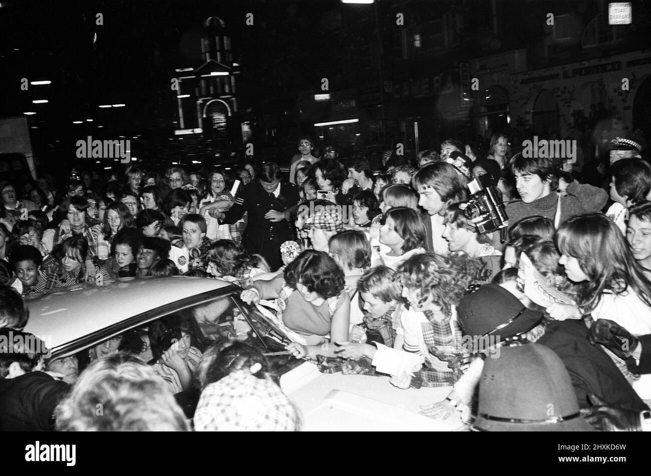 Hysterical fans attend a Bay City Rollers concert in Victoria, London ...