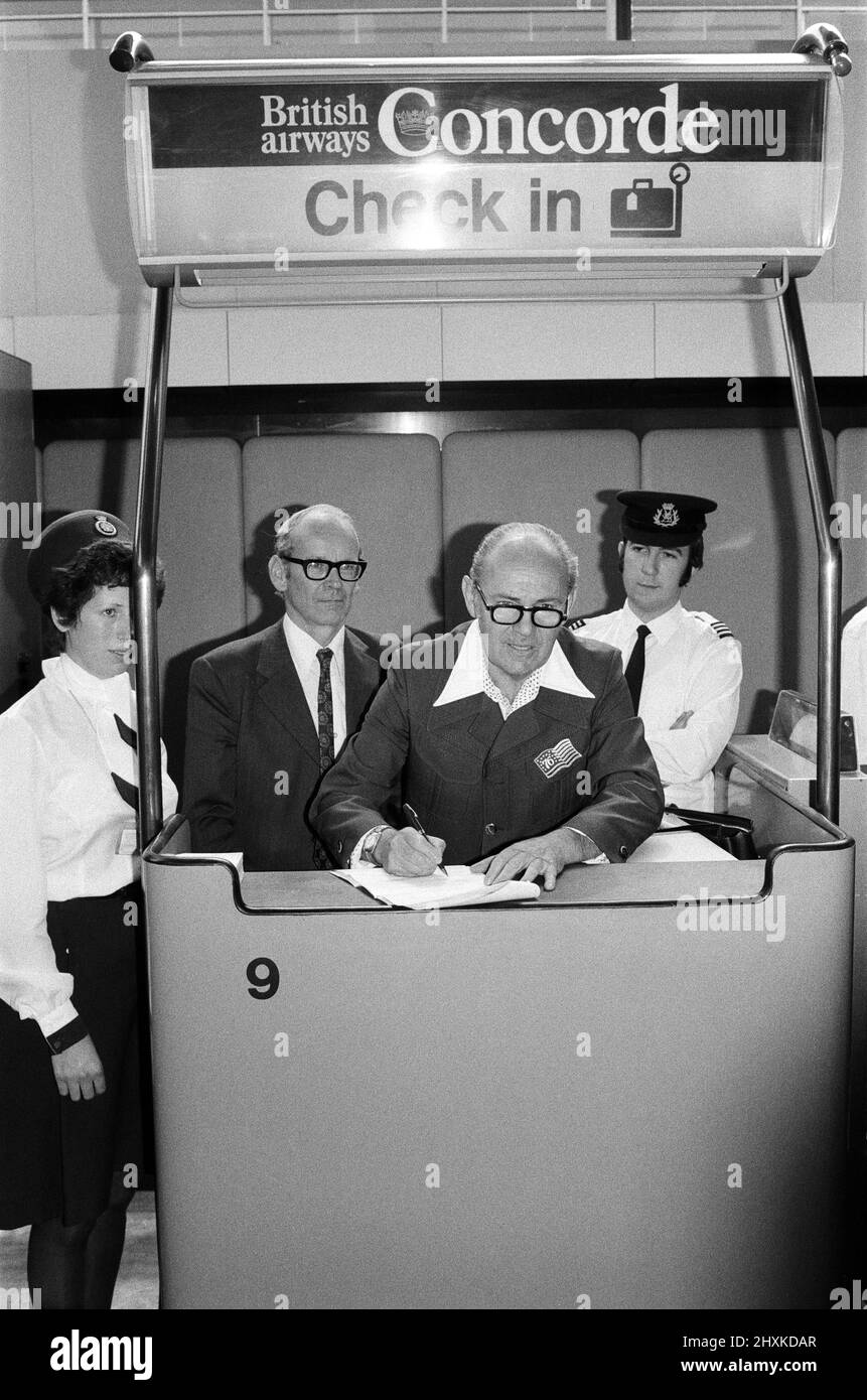 Concorde check in at London Airport. 24th May 1976 Stock Photo - Alamy