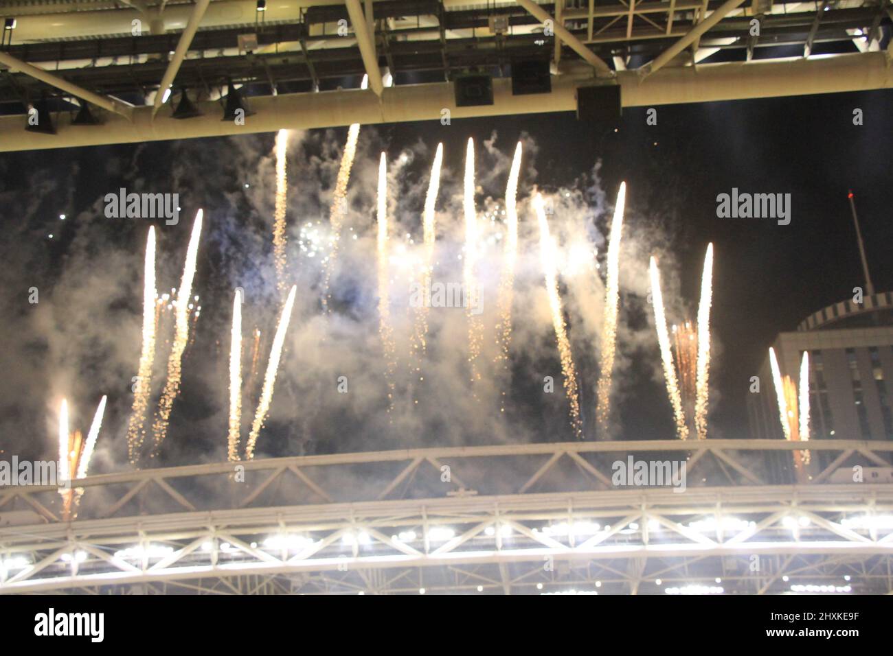 Cardiff stadium fireworks hi-res stock photography and images - Alamy