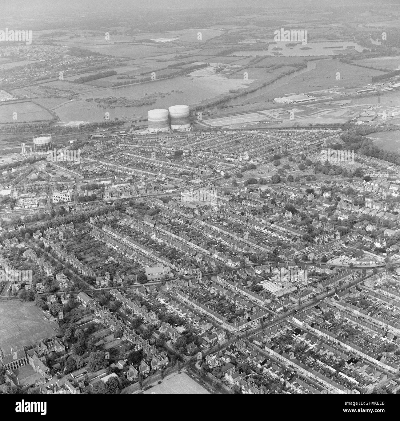 Aerial views of Reading, Berkshire. 26th October 1976 Stock Photo - Alamy
