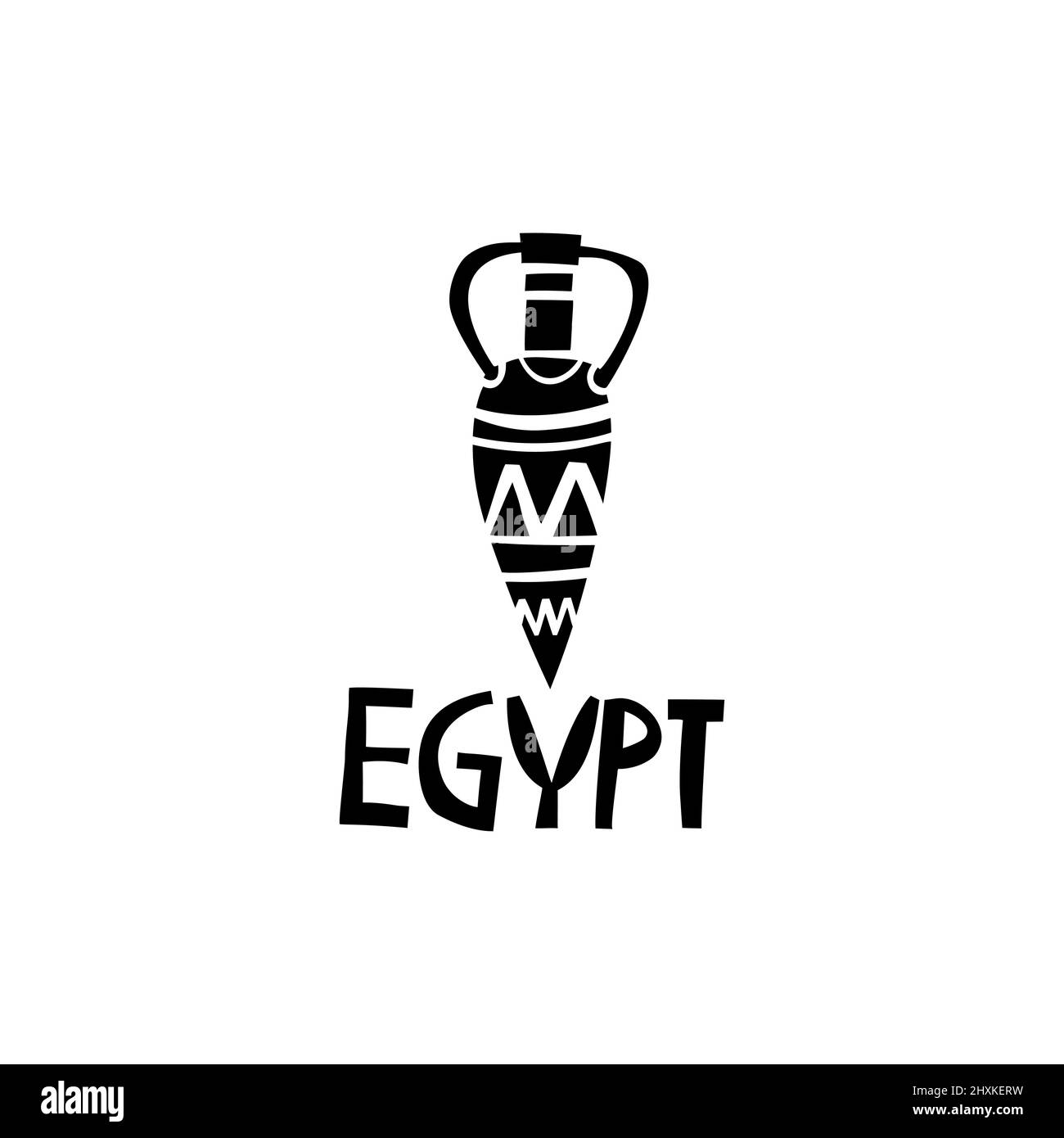 Vector hand drawn symbol of Egypt. Travel illustration of Arab Republic ...