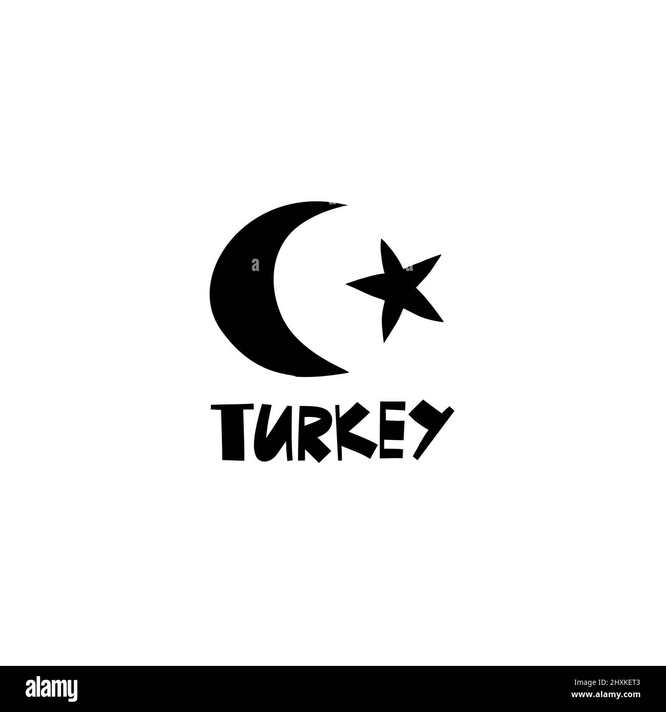 Vector hand drawn symbol of Turkey. Travel illustration of Republic of ...