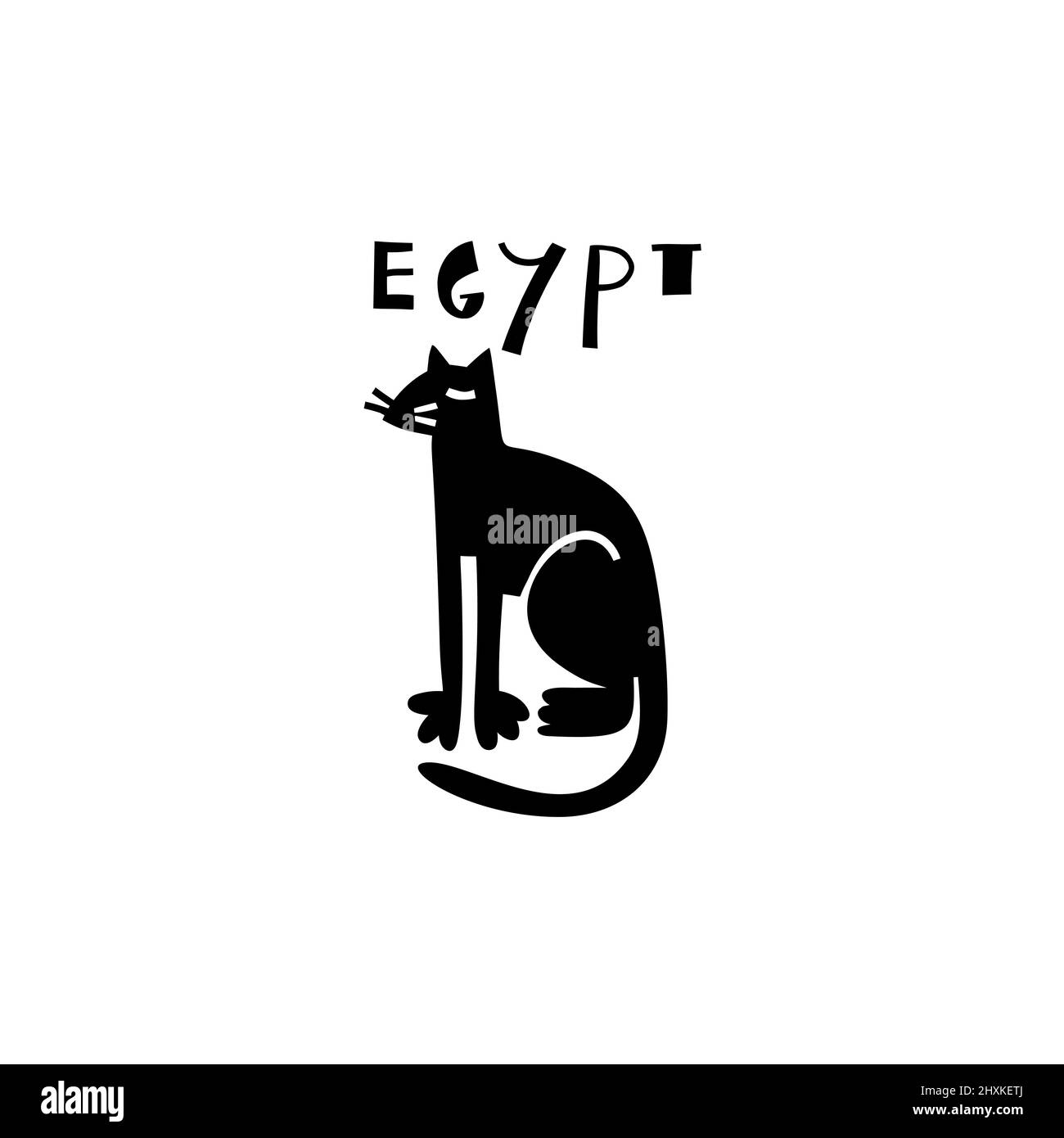 Vector hand drawn symbol of Egypt. Travel illustration of Arab Republic ...