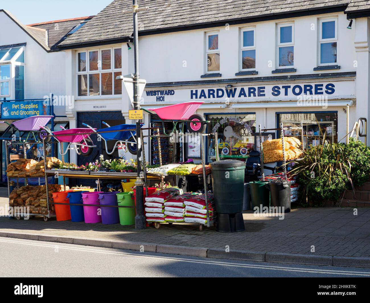 Hardware store, Westward Ho!, Devon, UK Stock Photo - Alamy