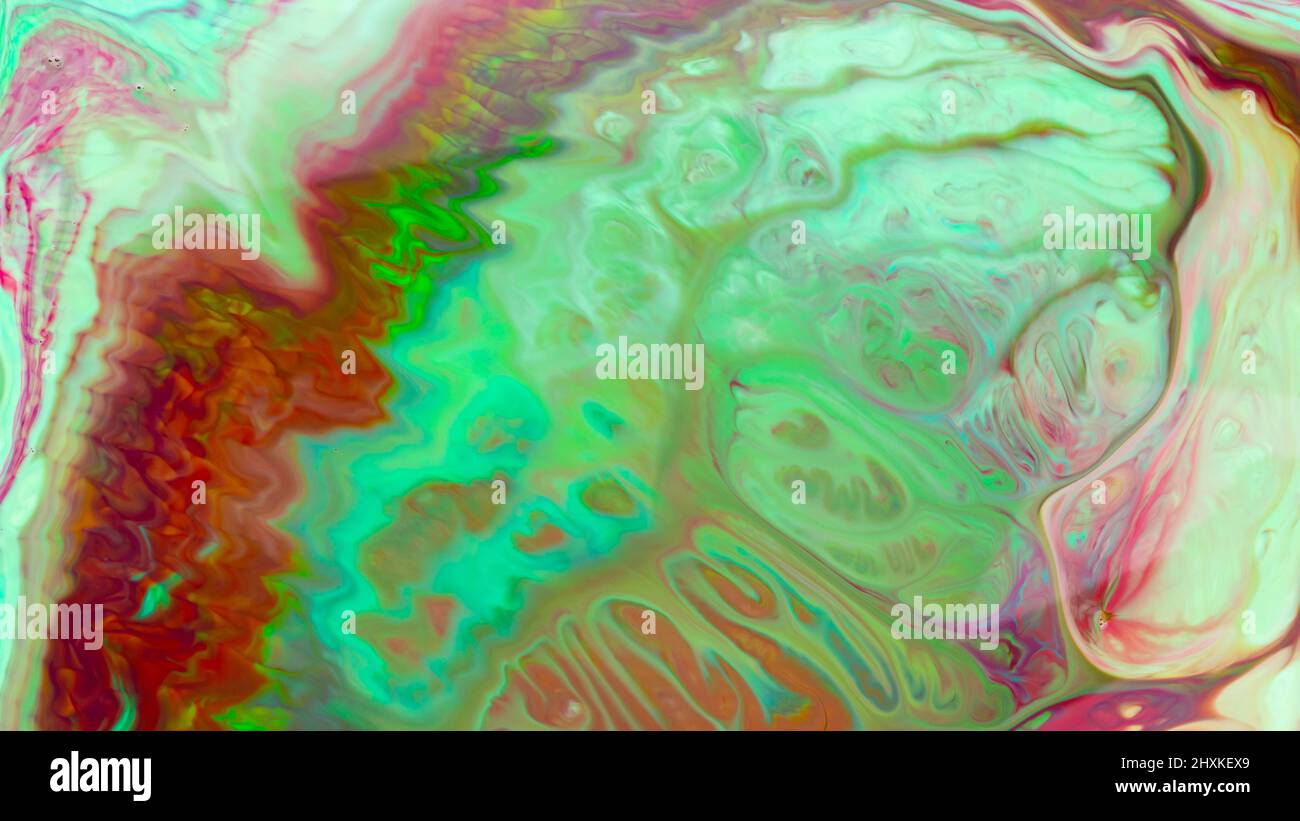 Psychedelic fluid art background. Multicolored stains on a liquid ...