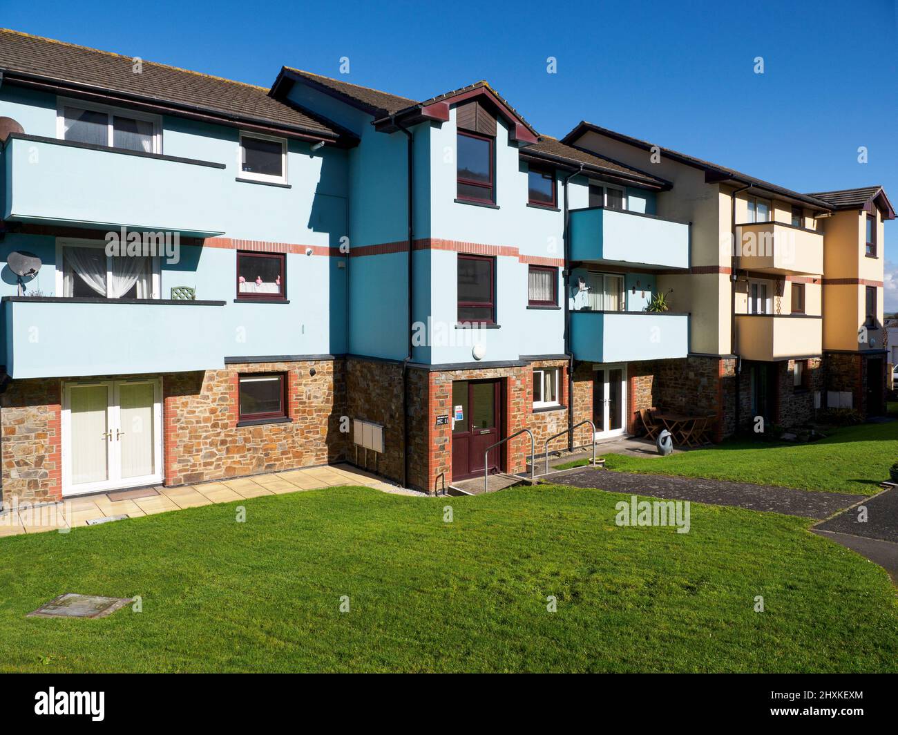Block of flats, Westward Ho!, Devon, UK Stock Photo - Alamy
