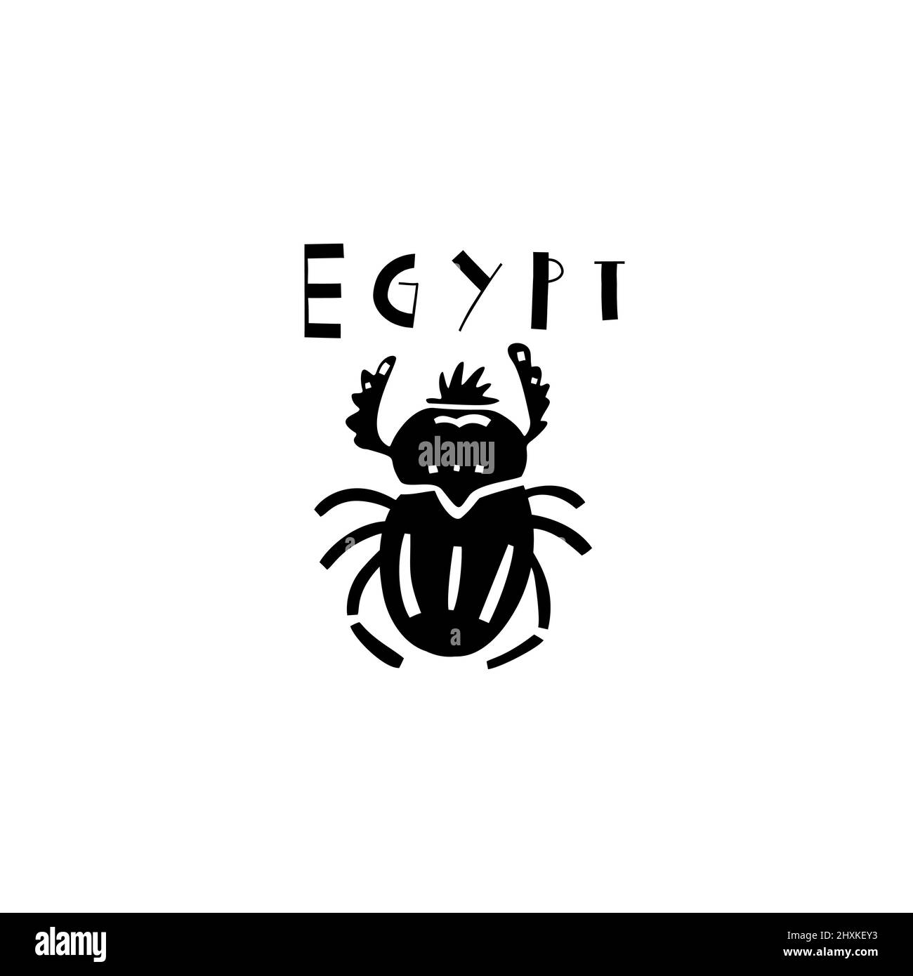 Vector hand drawn symbol of Egypt. Travel illustration of Arab Republic ...