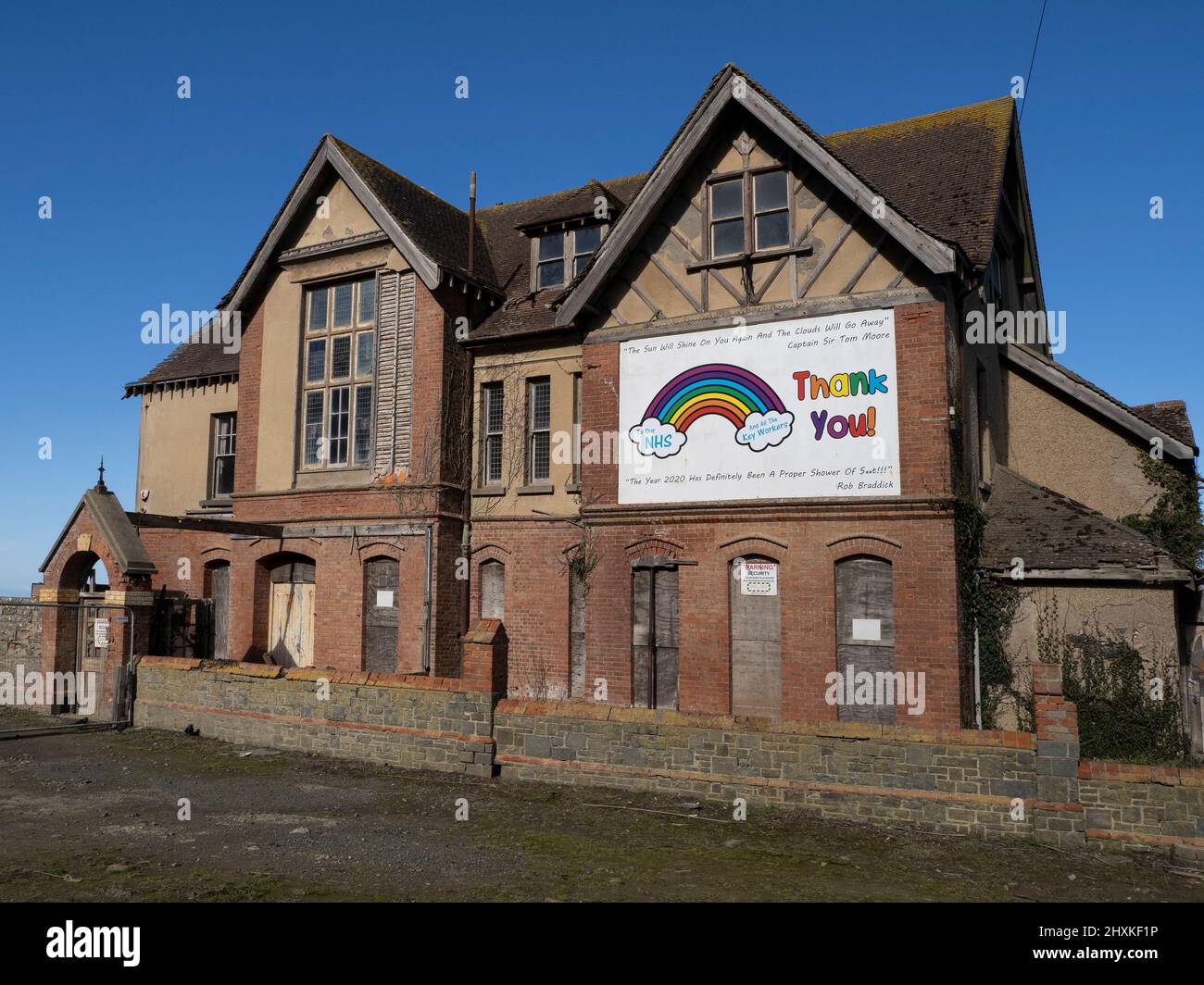 The famous Seafield House know as the house on the cliff, spooky house ...