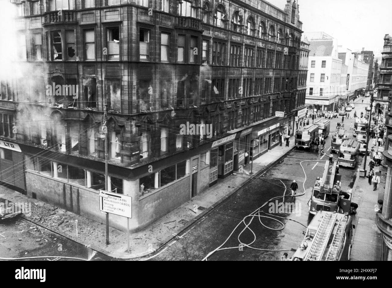 Fire at A & H Ltd, Clothing Factory, King Street, near Glasgow Cross ...