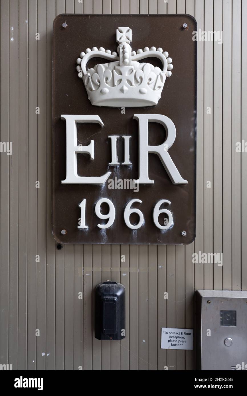 1966 Royal Cypher of HM the Queen Elizabeth II EIIR outside Ashdown ...