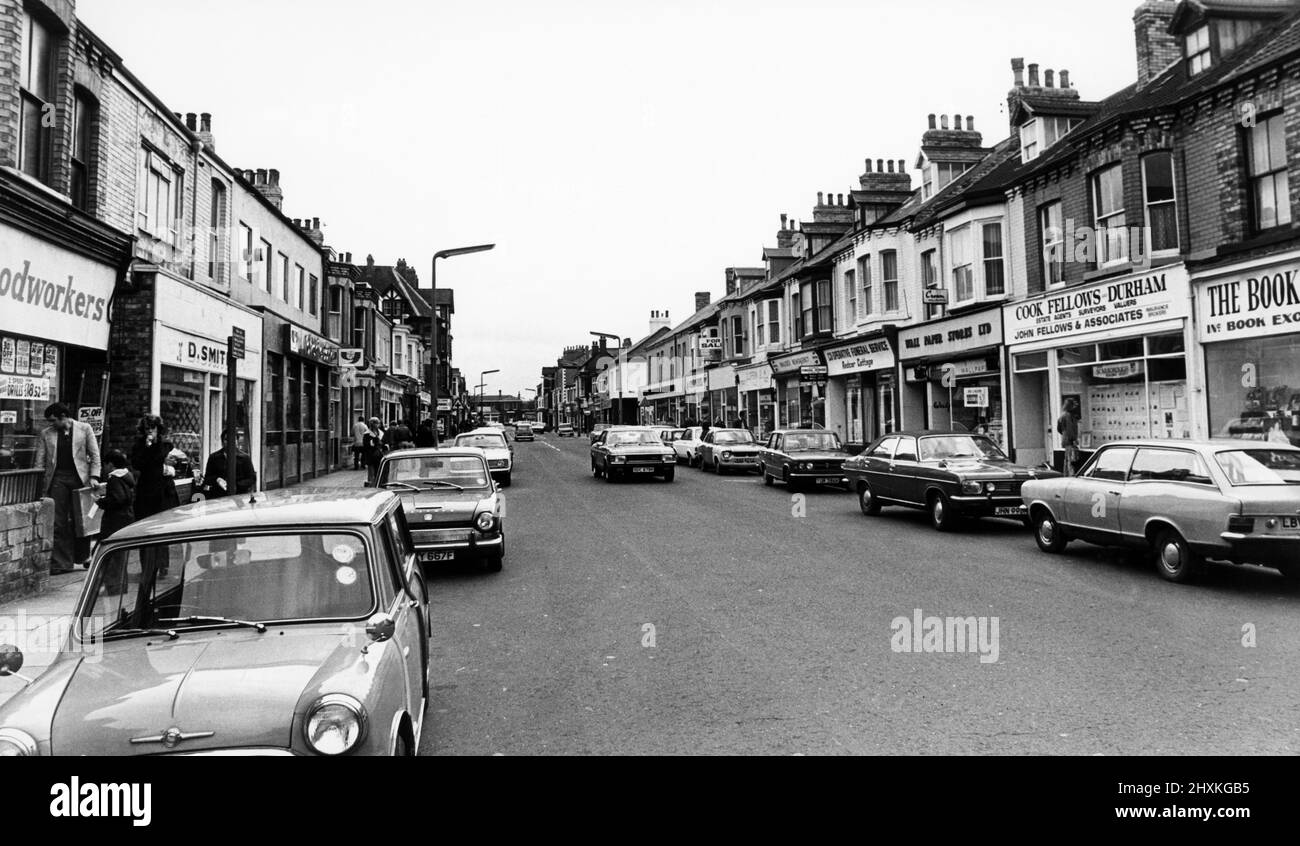 Station Road, Redcar, North Yorkshire, 3rd November 1977 Stock Photo ...