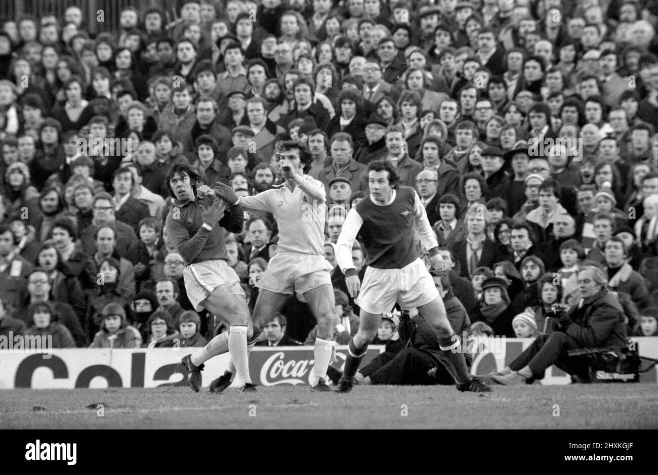 Football: Arsenal (1) vs. Leeds United (1). Division I. January 1977 77 ...